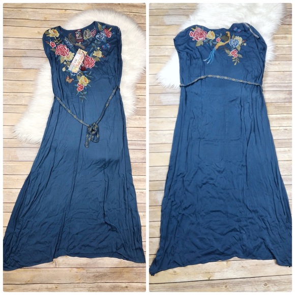 Johnny Was | Dresses | Johnny Was Embroidered Floral Maxi Dress | Poshmark